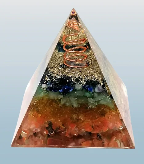 Orgonitová pyramida čakrová 5 cm se spirálou života | Galaxie Kamenů ...